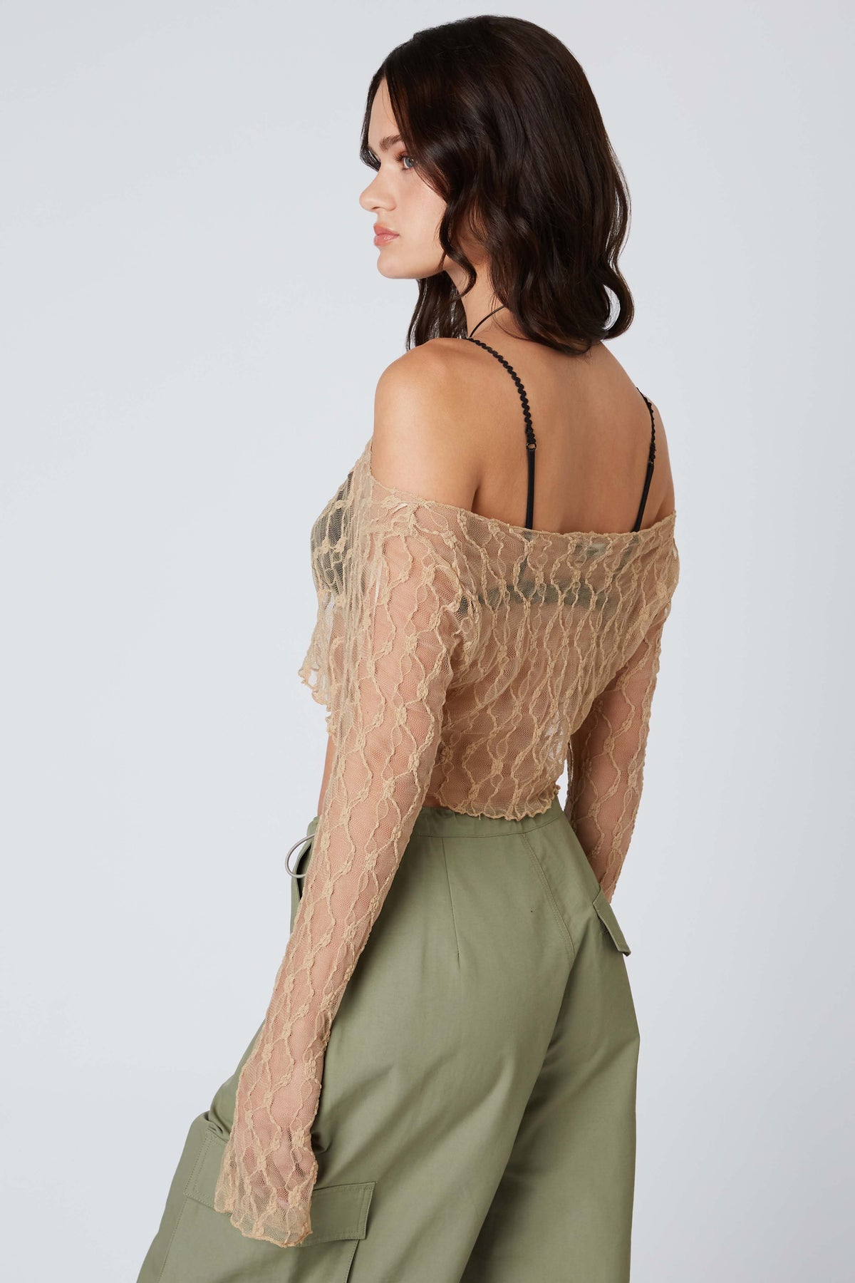Floral Lace Cropped Top Cotton Candy La