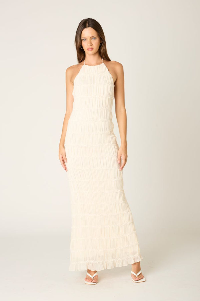 Pleated Halter Maxi Dress – Cotton Candy LA
